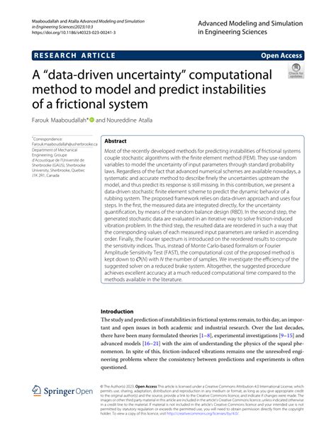 Pdf A Data Driven Uncertainty Computational Method To Model And