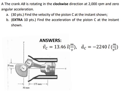 Solved The Crank Ab Is Rotating In The Clockwise Direction