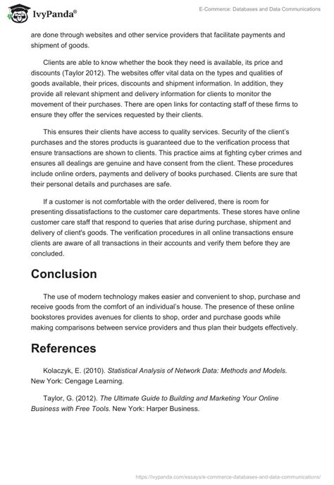 E Commerce Databases And Data Communications 558 Words Essay Example