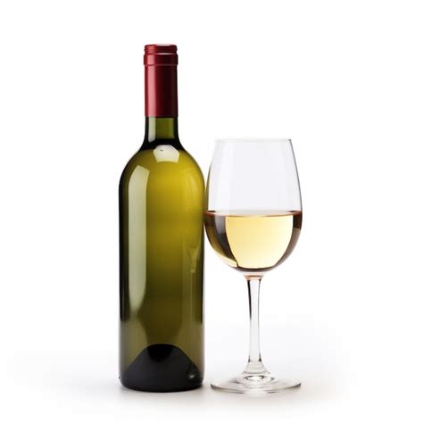 Premium Photo Bottle And Glass Of White Wine On White Background