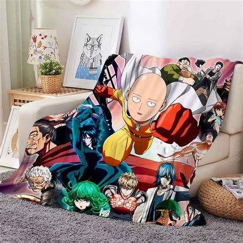 One Punch Man Anime Sofa Blanket One Punch Man Merch