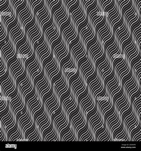 Seamless Pattern With Wavy Lines Of Random Thickness Stock Vector Image Art Alamy