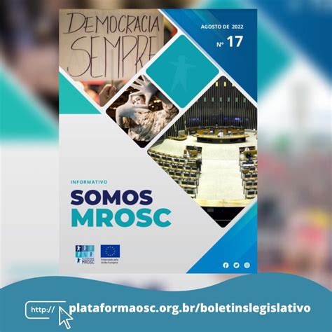 Boletim Somos MROSC 17ª edição Agosto 2022 Plataforma OSCs