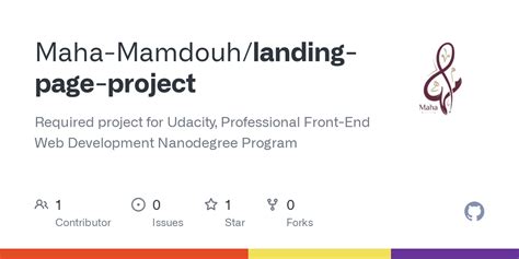 github maha mamdouh landing page project required project for
