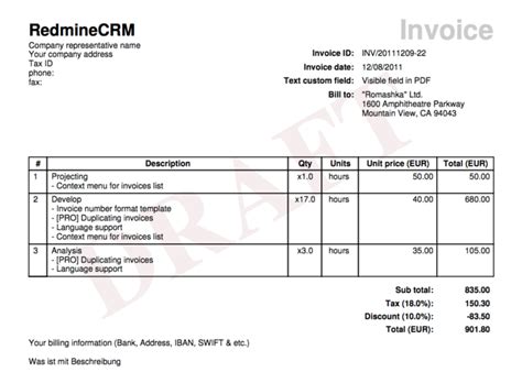 invoice templates invoices plugin documentation