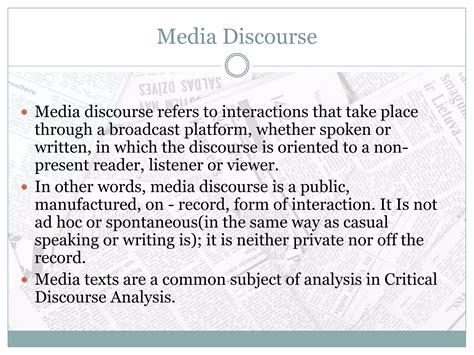 Discourse And Newspaper Pptx