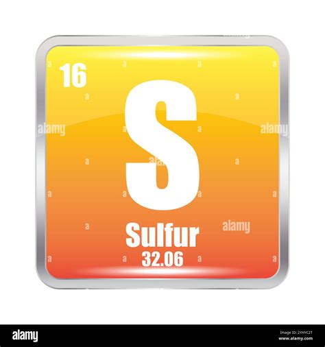Sulfur Element Atomic Symbol S Atomic Number Sixteen Mass 3206
