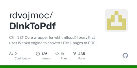 Github Rdvojmocdinktopdf C Net Core Wrapper For Wkhtmltopdf
