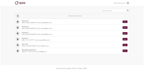 Github Sucodelarangelaopea Empresas Aplicação De Cadastros De