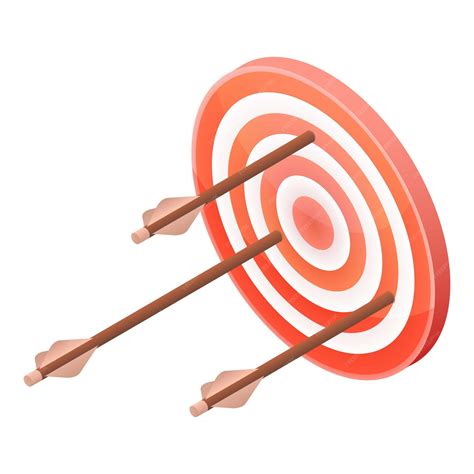 premium vector red arch target icon isometric of red arch target