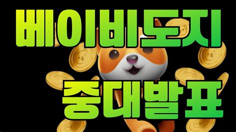 베이비도지 코인 본격적인 폭등 시작 베이비도지 에어드랍 받으세요 도지코인 베이비도지 Youtube