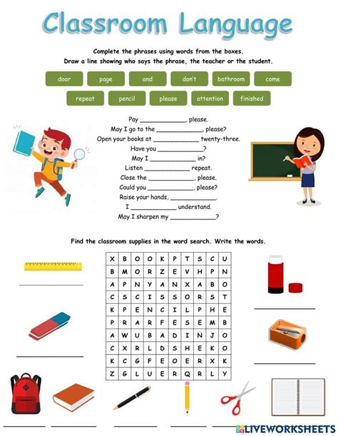 Ejercicio Interactivo De Classroom Language Para Pre Intermediate En