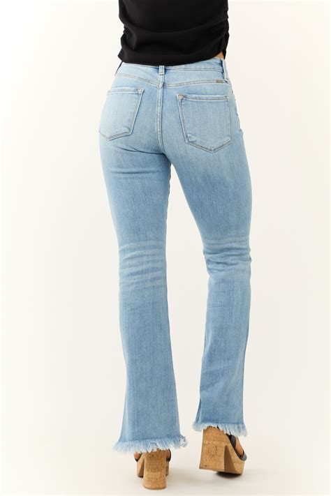 Kancan Light Wash High Rise Bootcut Jeans Lime Lush Boutique