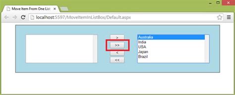 move items from one list box to another list box using jquery