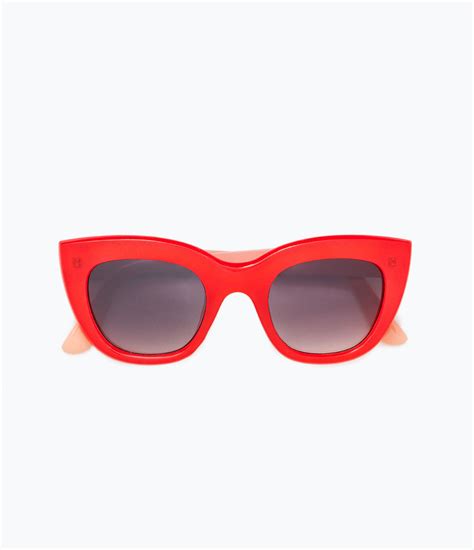 Zara Red And Coral Resin Sunglasses Lyst
