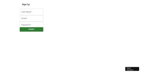 Formvalidation Codesandbox
