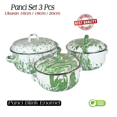 Jual A Promo Panci Jadul Set Panci Set Burik Termasuk Tutup Panci Set Jaman Dulu Brilik Hijau