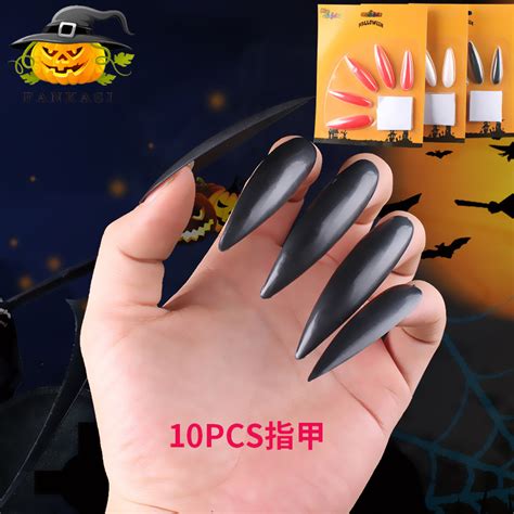 萬聖節10個指甲貞子吸血鬼巫婆指甲鬼屋影視道具殭屍化妝舞會裝飾指甲 蝦皮購物