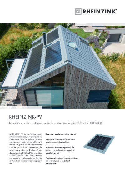 The Solar System For Zinc Standing Seam Roofing RHEINZINK PV RHEINZINK Bat Info
