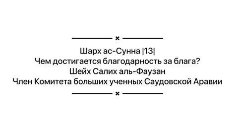 Шарх ас Сунна 13 Чем достигается благодарность за блага Шейх Салих аль Фаузан Youtube