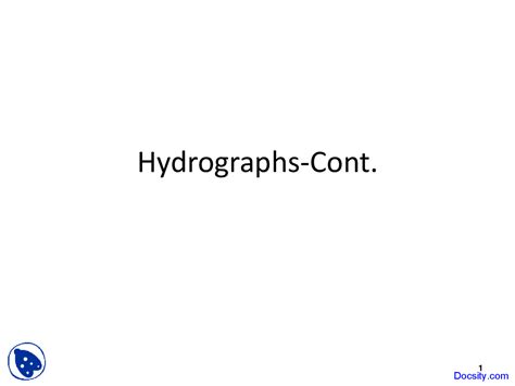 Hydrograph Two Hydrology Lecture Slides Docsity