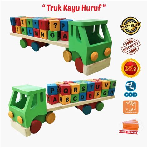 Mainan Kayu Edukasi Anak Alat Peraga Edukasi Untuk Anak Tk Paud Alat Peraga Edukatif Anak Truk