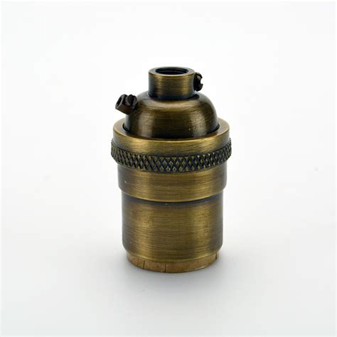 Grounded Keyless Socket Antique Brass