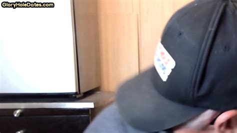 Homemade Gloryhole DILF Sucks BFs Rod Through Gloryhole