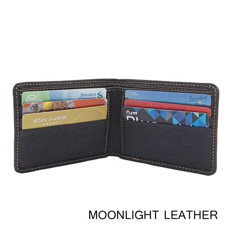 กระเป๋าสตางค์หนังแท้ 100 สีดำ ใบเล็กกระทัดรัดแต่ใส่แบงค์พันได้ ใส่บัตร