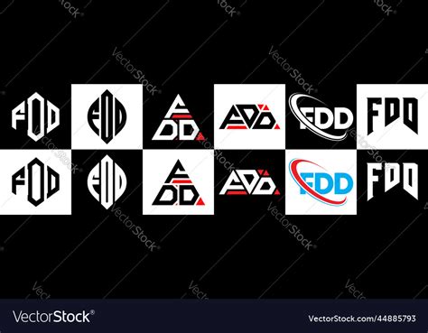 Fdd Letter Logo Design In Six Style Polygon Vector Image