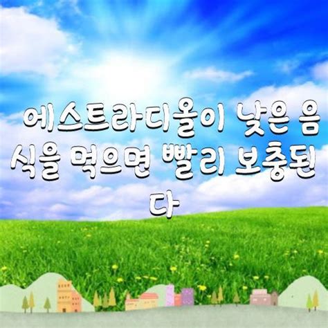 에스트라디올이 낮은 음식을 먹으면 빨리 보충된다