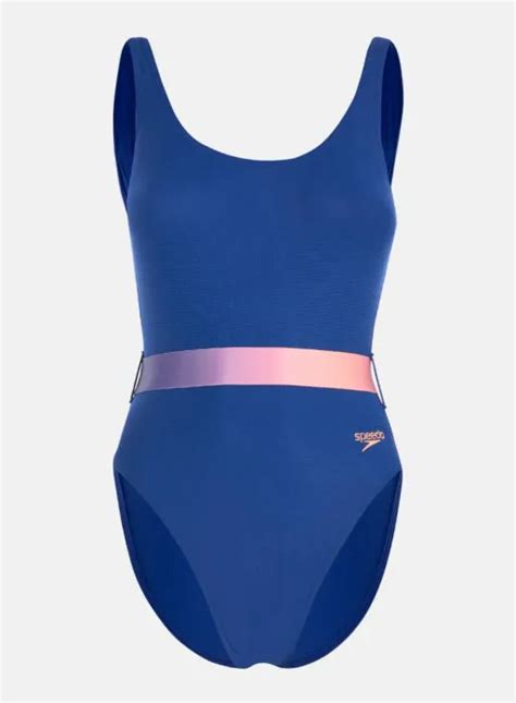 خرید مایو یک تکه زنانه اسپیدو با کمربند و پشت باز عمیق آبی اصل و اورجینال از نمایندگی با 33 تخفیف