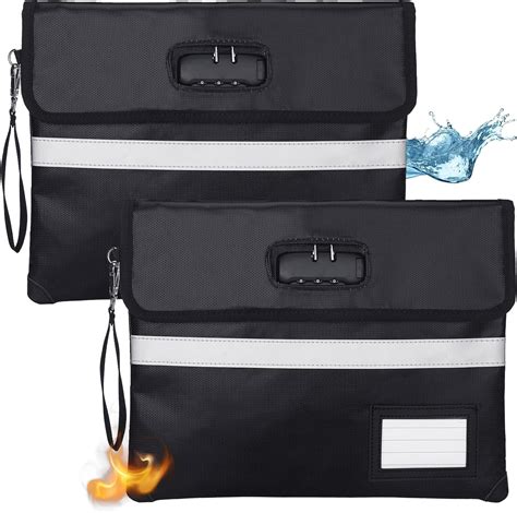 Amazon Com Shinylin 2 Pcs Fireproof Document Bag With Lock Fireproof Money Bag Waterproof