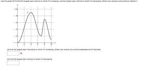 Solved Use The Graph Of Fto Find The Largest Open Interval