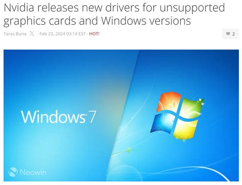 Nvidia Releases New Drivers For Unsupported Graphics Cards And Windows Versions H Ard Forum