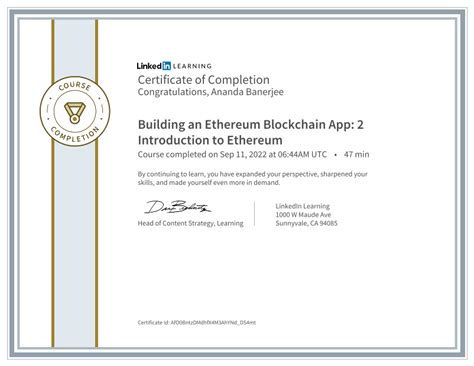 Ananda Banerjee On Linkedin Certificate Of Completion