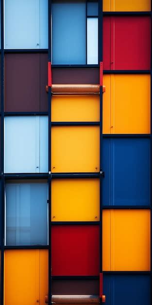 Premium Ai Image Colorful Modular Housing Building Minimalist Abstracts In Indigo And Amber
