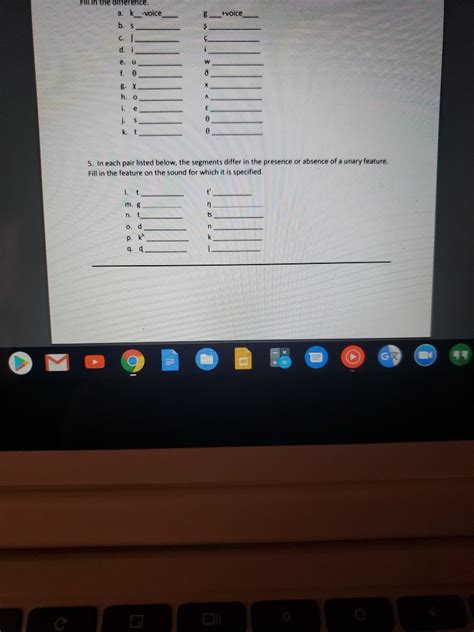 Ling 312 Assignment 8 Name 1 What Sound Would Result