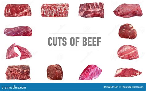 Variety Of Raw Beef Meat Steaks For Grilling Stock Image Image Of