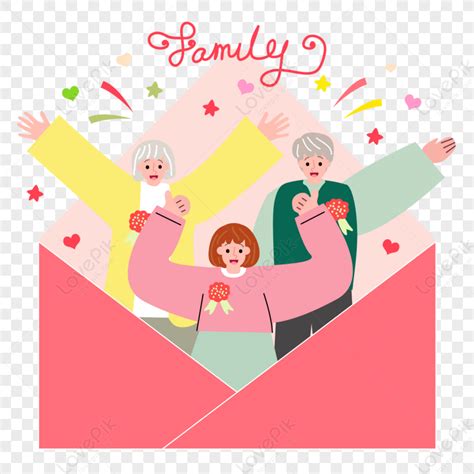 한국 가족의 월 부모 핑크 봉투 가정의달 대한민국 Png 일러스트 무료 다운로드 Lovepik