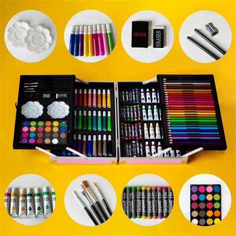 Детски комплект за рисуване Oh Art 145 части метална кутия розов Emag Bg