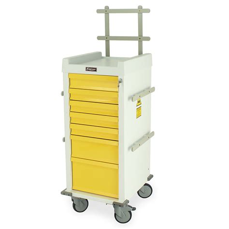 Aluminum Narrow Non Magnetic MRI Anesthesia Cart With Accessory Package
