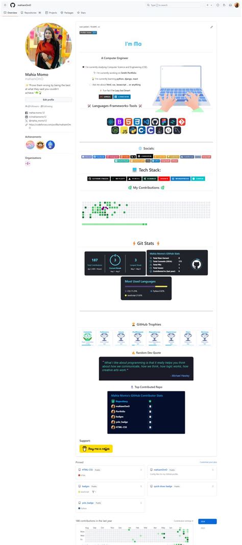 Mahia Momo On Linkedin Updated My Github Profile All Over Again Will Do It More My Github Link