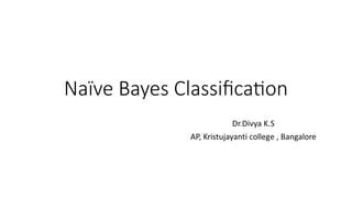 Na Ve Bayes Classification Data Mining Ppt