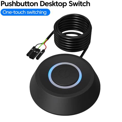 Computer Desktop Power Switch Button With LED Indicator PC Host Power Supply On Off Push Button