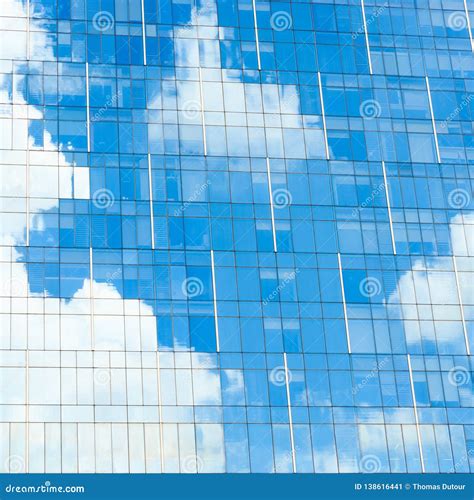 Blue Sky Reflection On Office Building Stock Image Image Of Design
