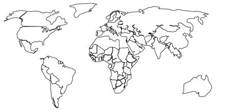 Black And White World Map Free Image Download