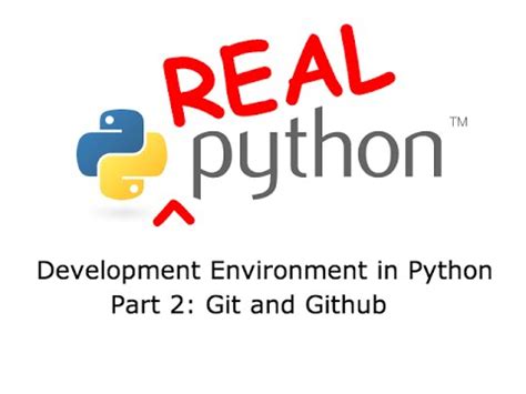 Development Environment In Python Part Git And Github Youtube