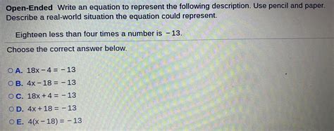 [answered] open ended write an equation to represent the following kunduz