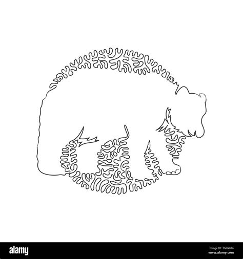 Continuous Curve One Line Drawing Of Walking Bear Abstract Art Single Line Editable Stroke